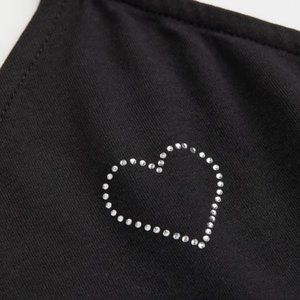 Dresses | Rhinestone Heart Black Bodycon Dress | Poshmark